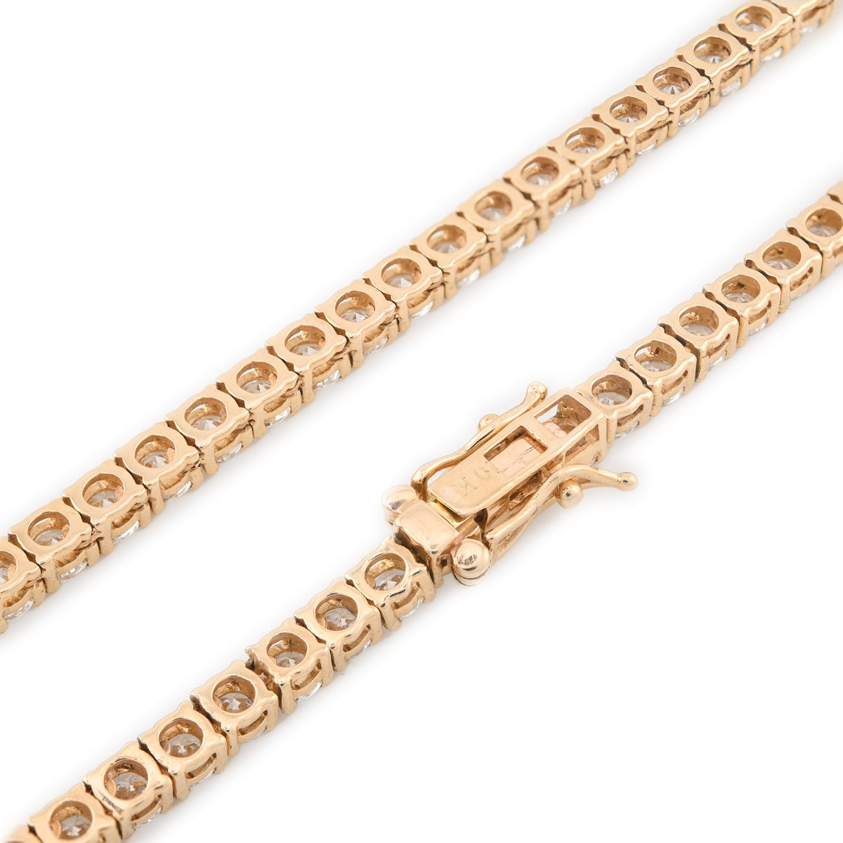 Lab Diamond Tennis Necklace 15 Pointer Stone Setting - 10KT Gold & 23 ...